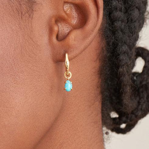 Ania Haie Gold Turquoise Drop Wave Huggie Hoop Earrings – Ania Haie Online